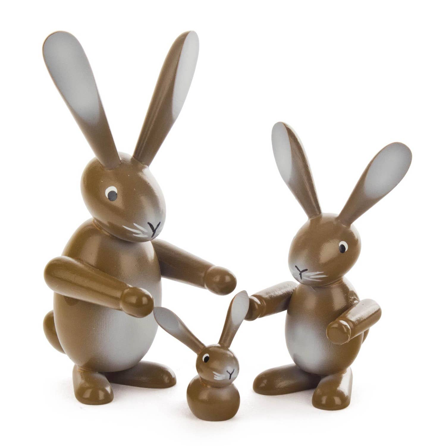 Brown Rabbit Family German Wood Figurines Set 3.5 Inch – Timothy De ...